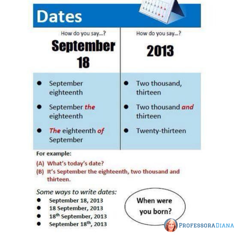 Dates – Professora Diana